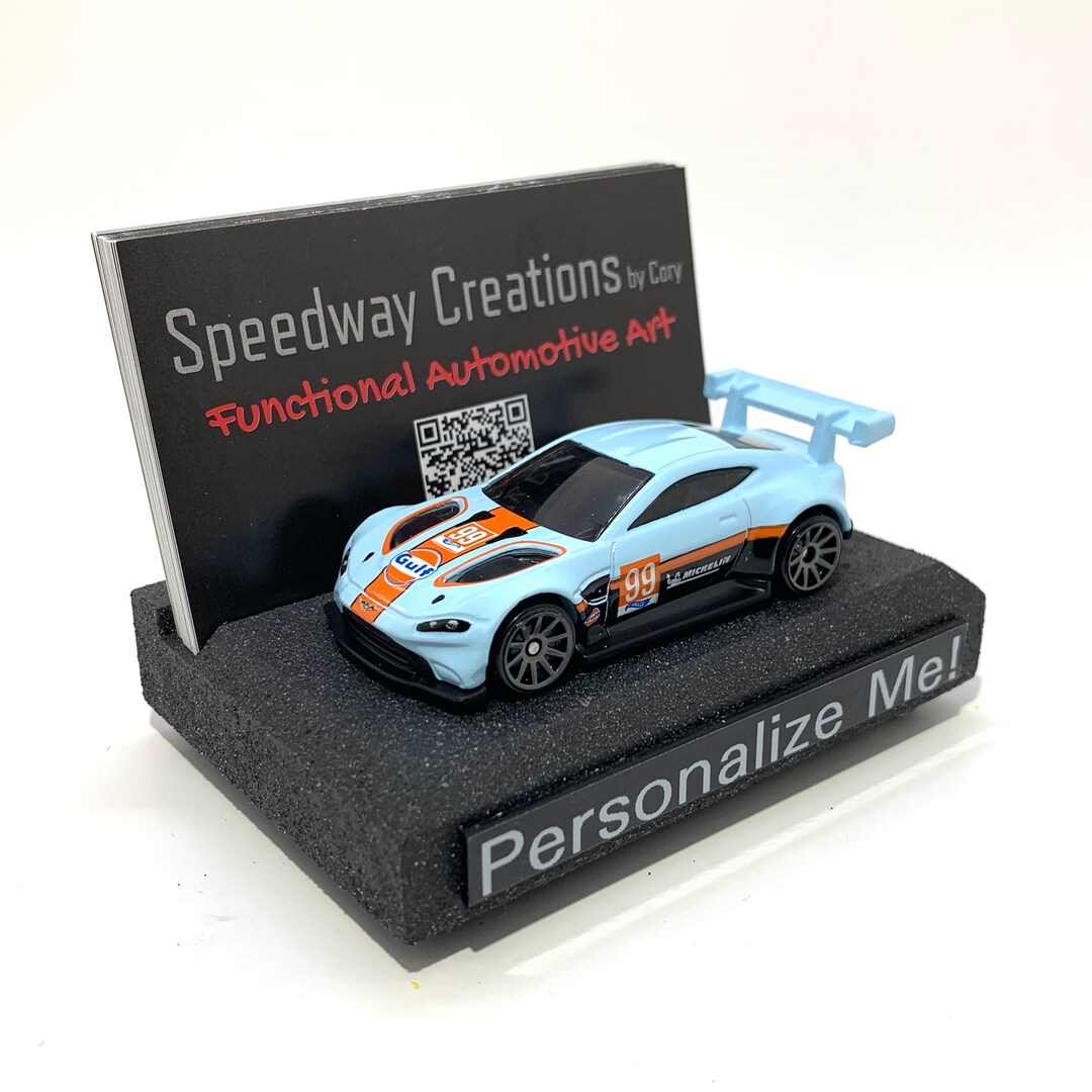 British Race Car Business Card Holder - Personalized Automotive Art for ...