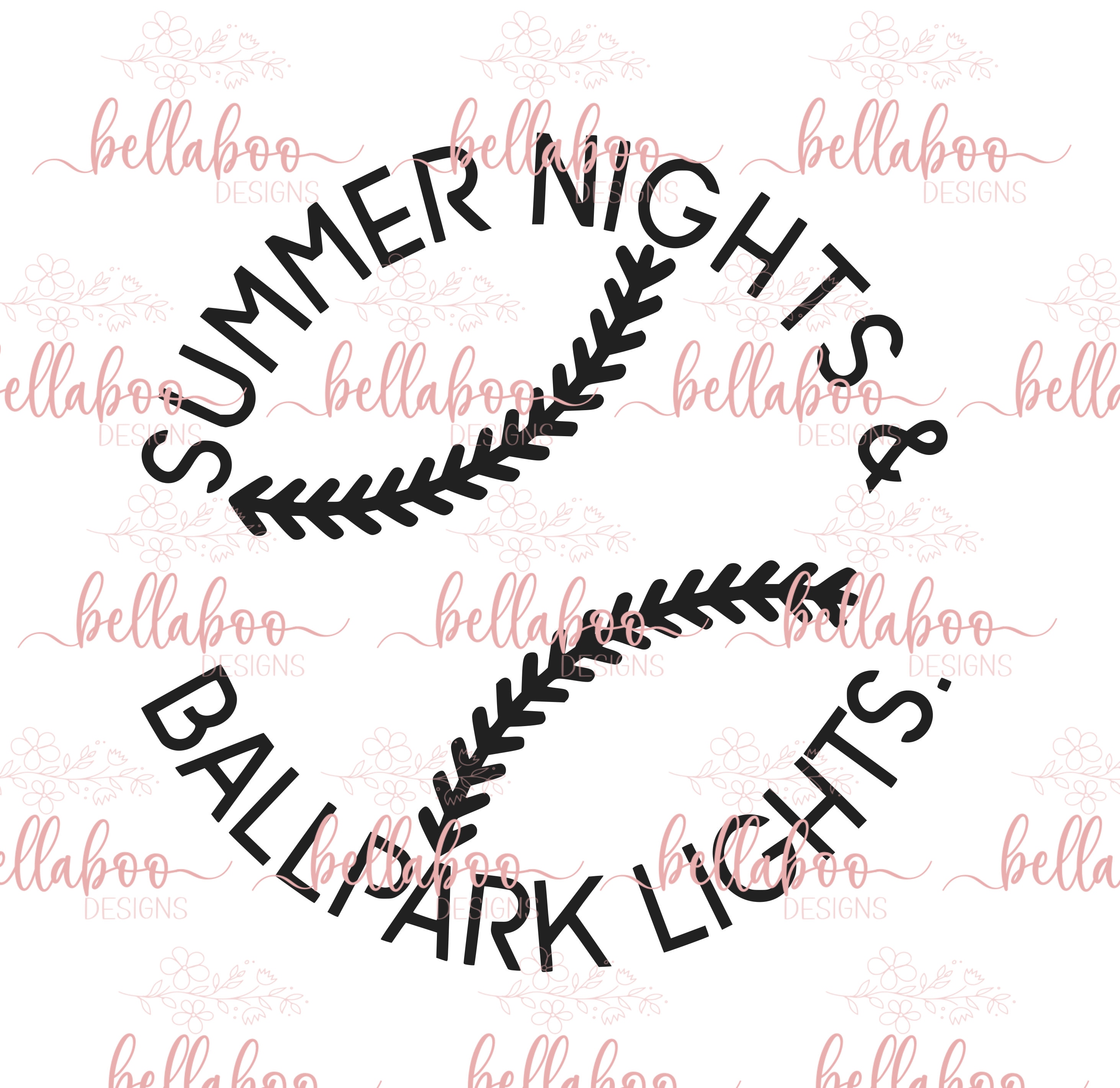 Summer Nights & Ballpark Lights SVG Cute Baseball Shirt Cut - Etsy