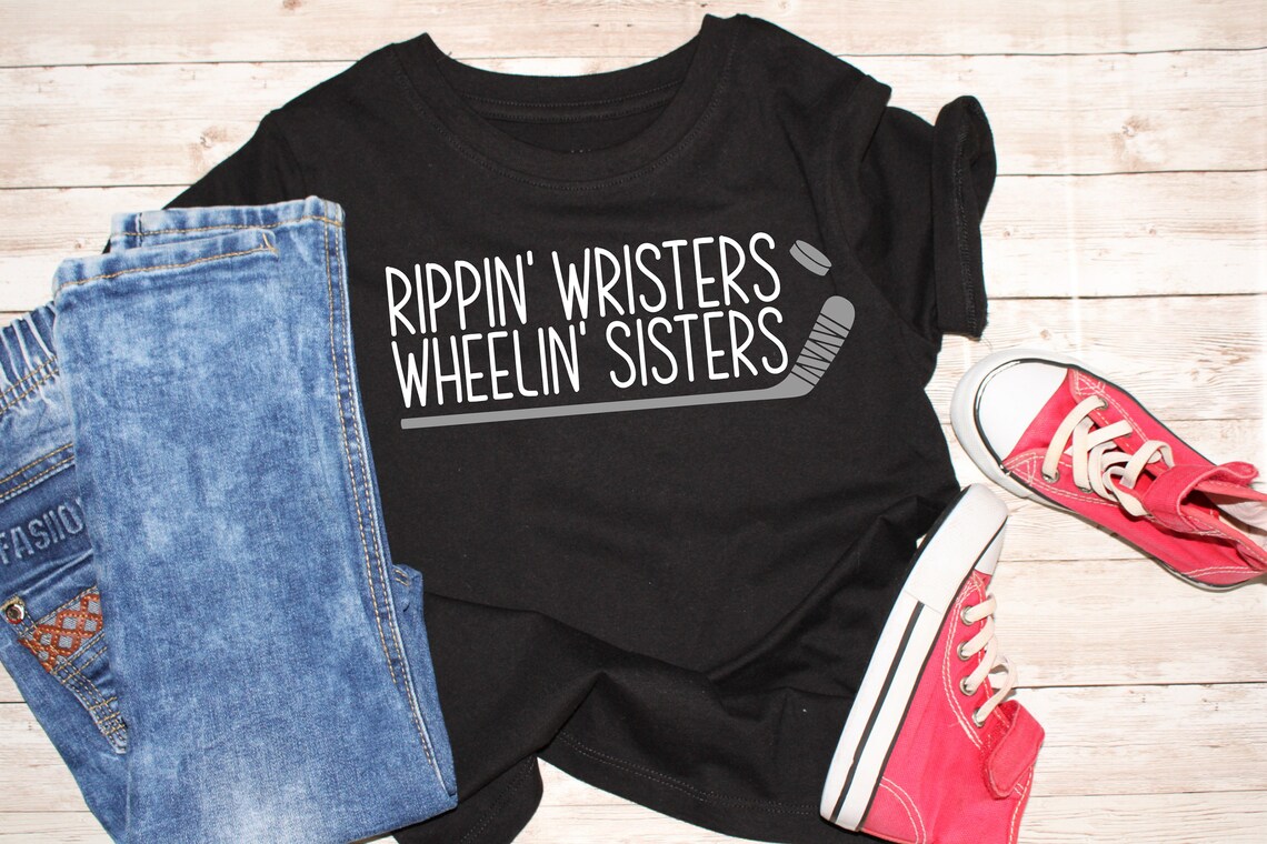 Rippin Wristers Wheelin Sisters Hockey SVG | Hockey Kid Shirt Cut File ...