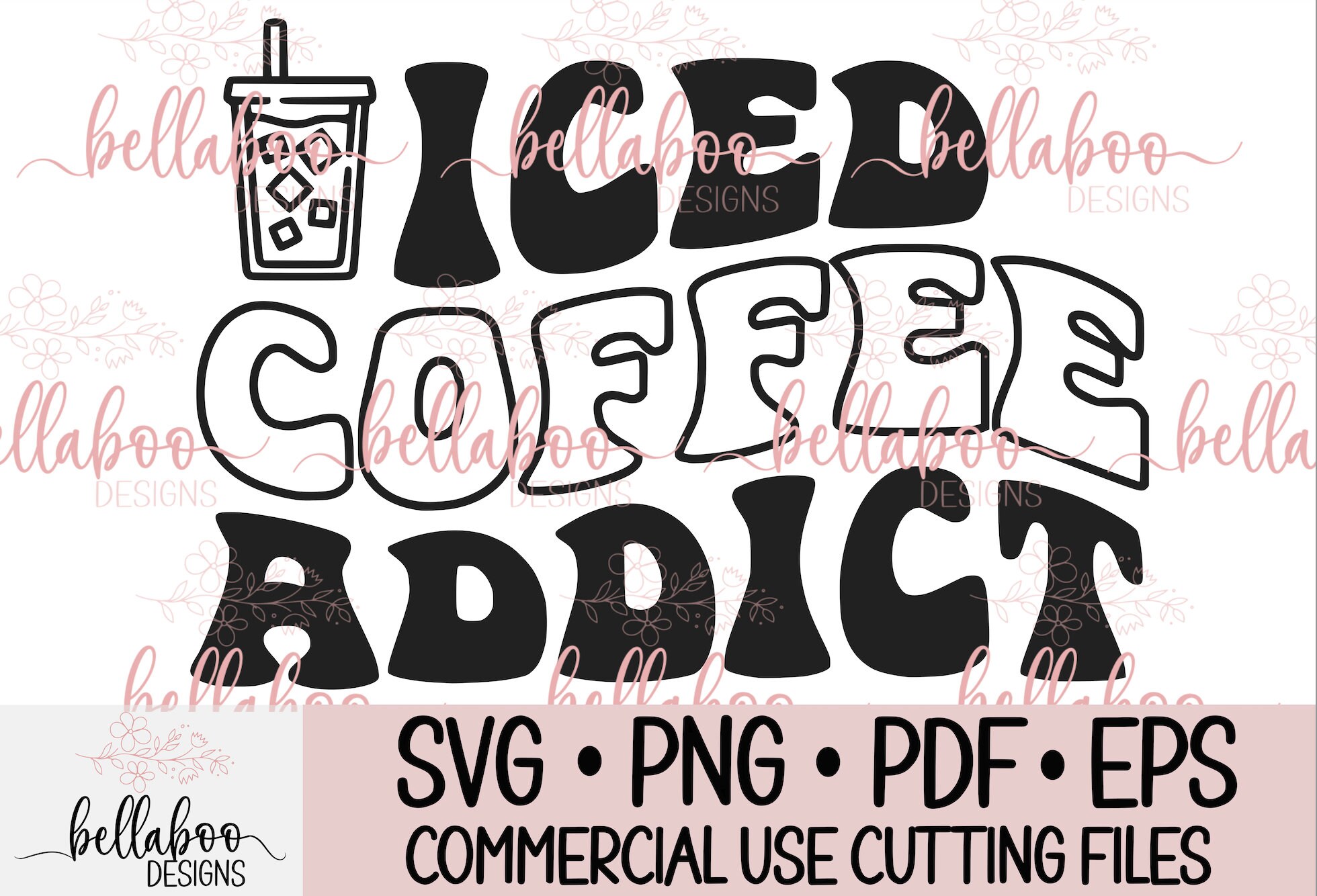 Iced Coffee Addict Cricut/silhouette SVG | Coffee Retro Png - DIGITAL ...