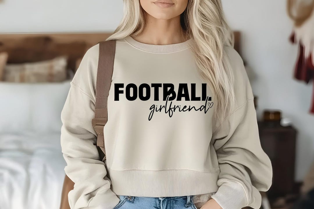 Football Girlfriend SVG | Cute Football Shirt Design | Game Day Cut ...