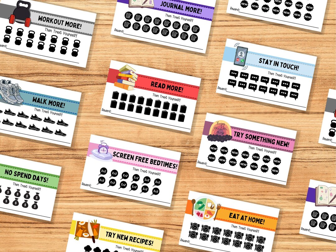 Motivational Punch Cards Printable | Habit Tracker (digital Download ...