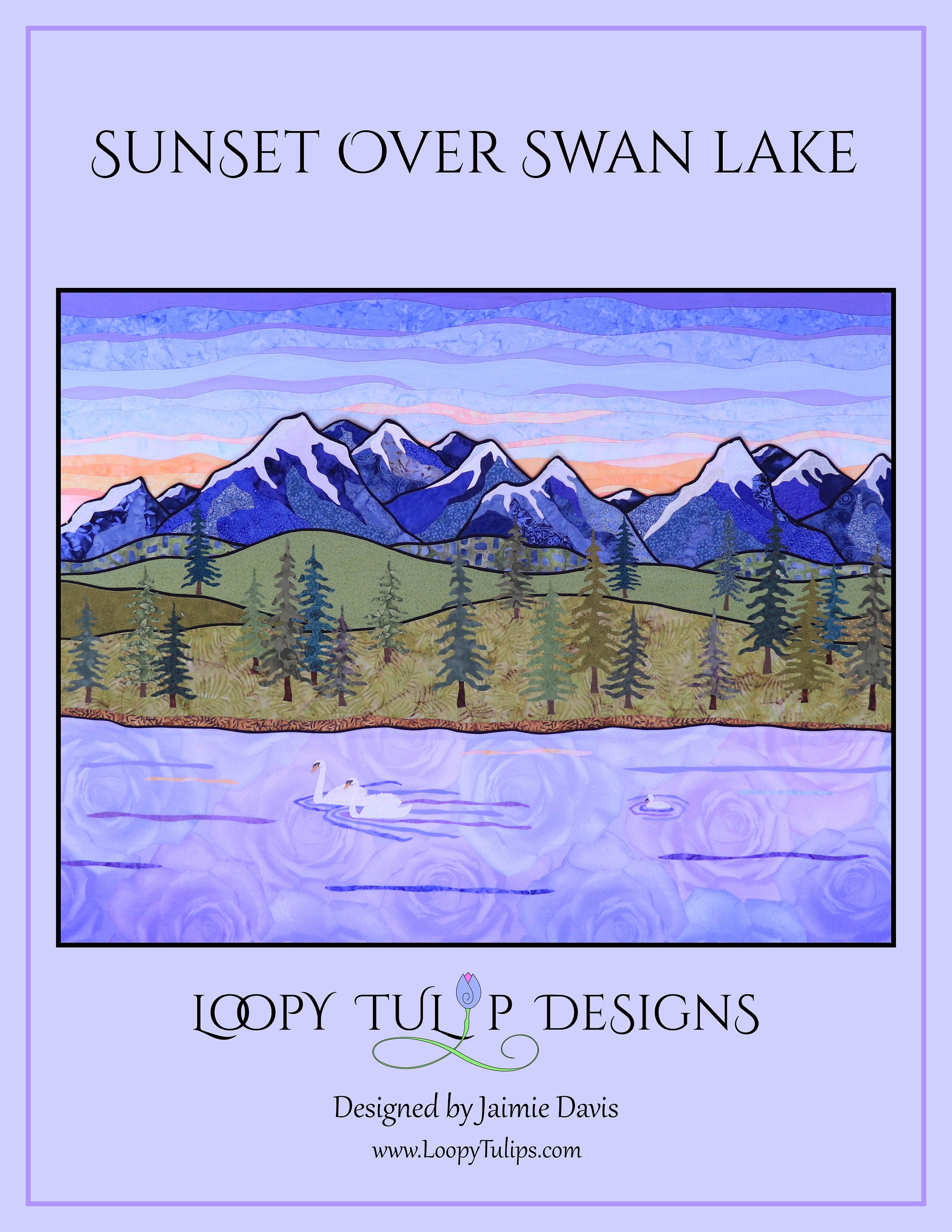 Sunset Over Swan Lake Machine Appliqué Quilting Pattern - Etsy