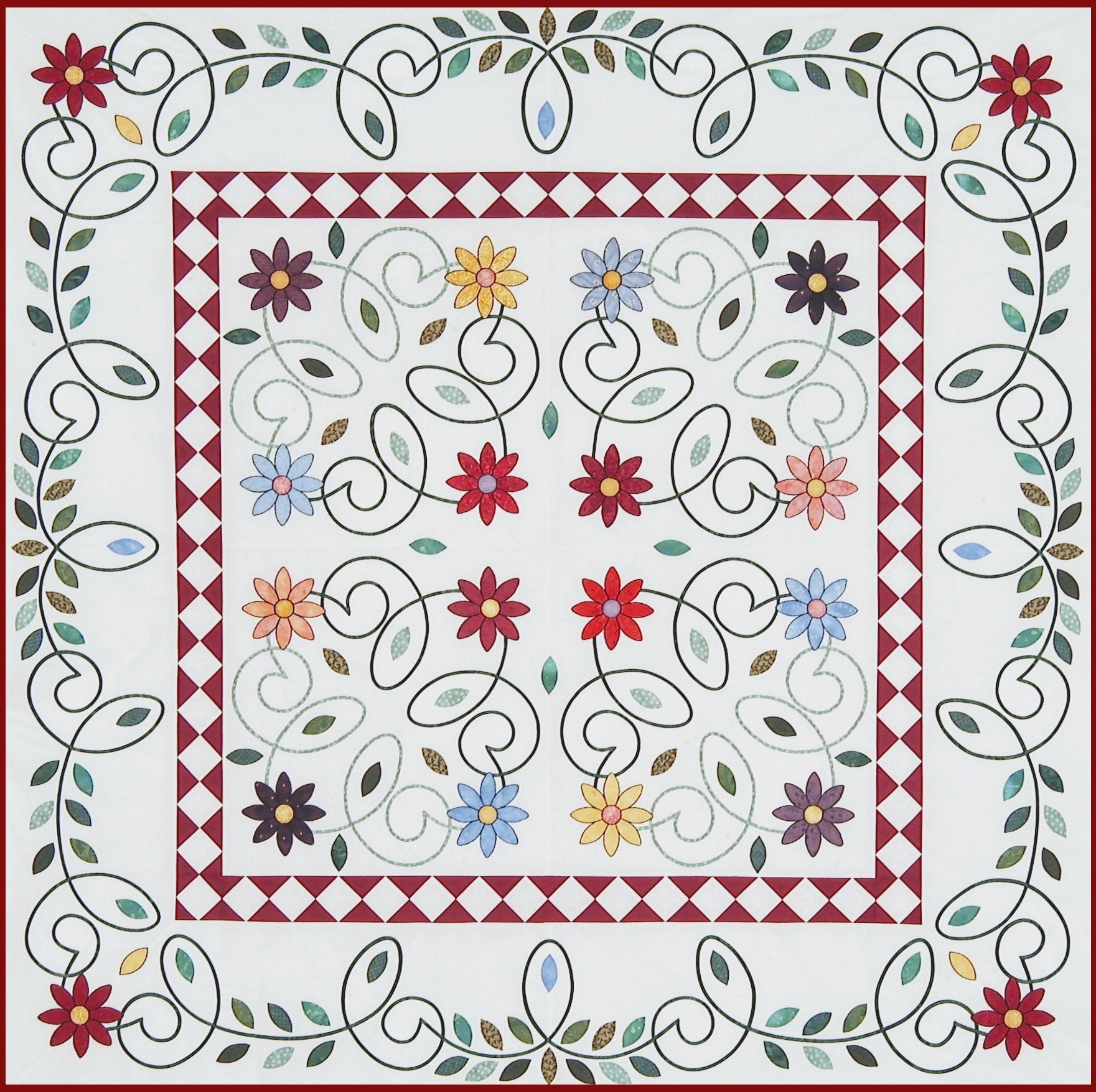Dizzy Daisies Appliqué Quilt Pattern PDF Download - Etsy