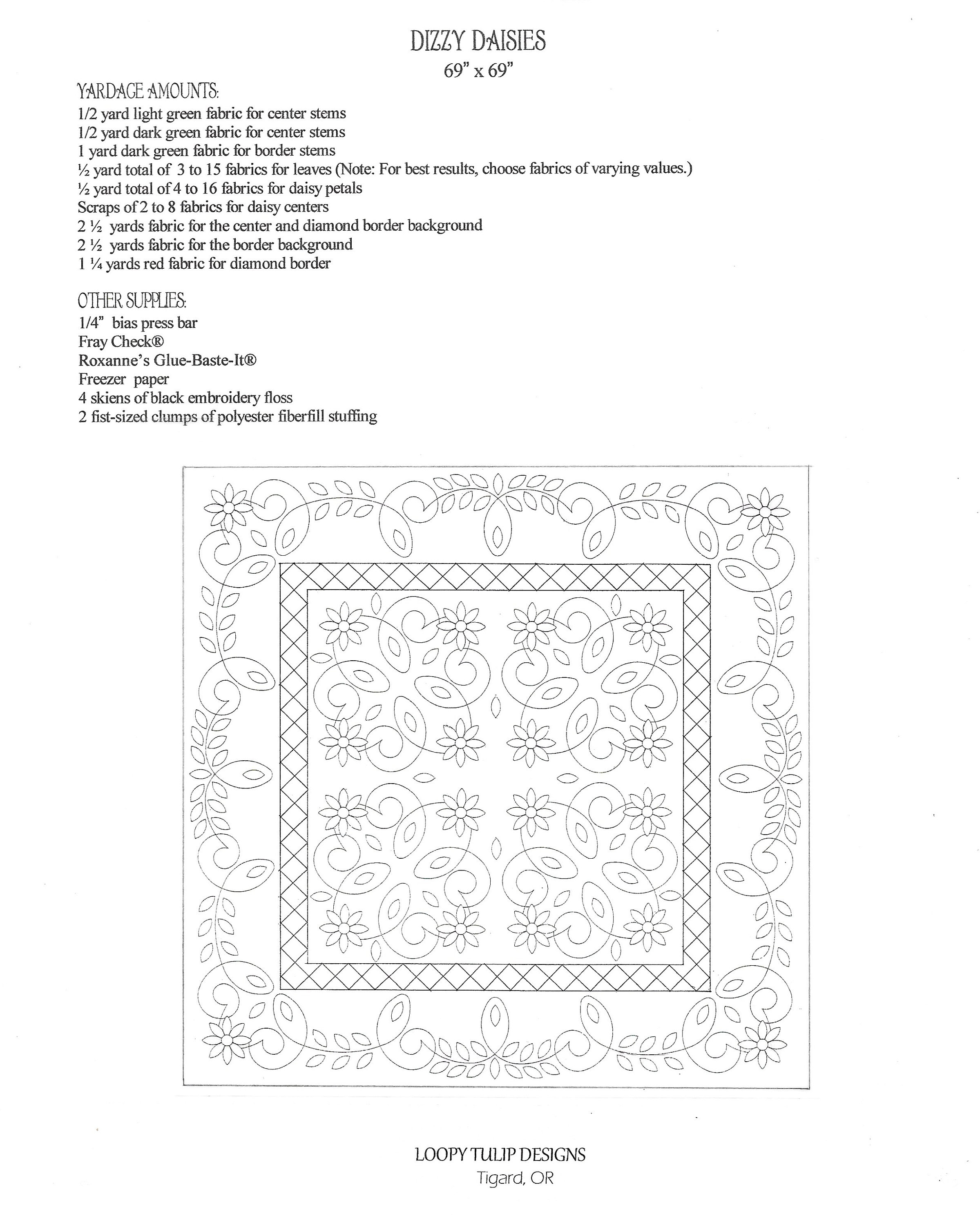 Dizzy Daisies Appliqué Quilt Pattern PDF Download - Etsy