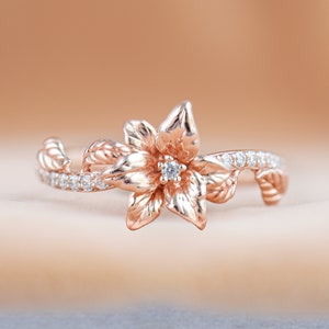 Lily Flower Diamond Ring, Elodie Lily Design, Elodie Lily Ring, Lily ...