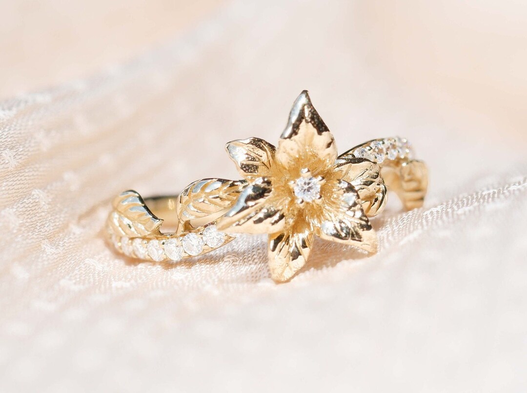 Lily Flower Diamond Ring, Elodie Lily Design, Elodie Lily Ring, Lily ...