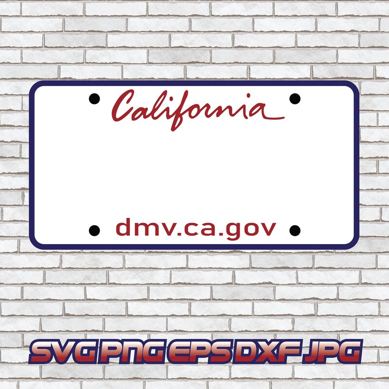 Ca License Plate Svg - Etsy