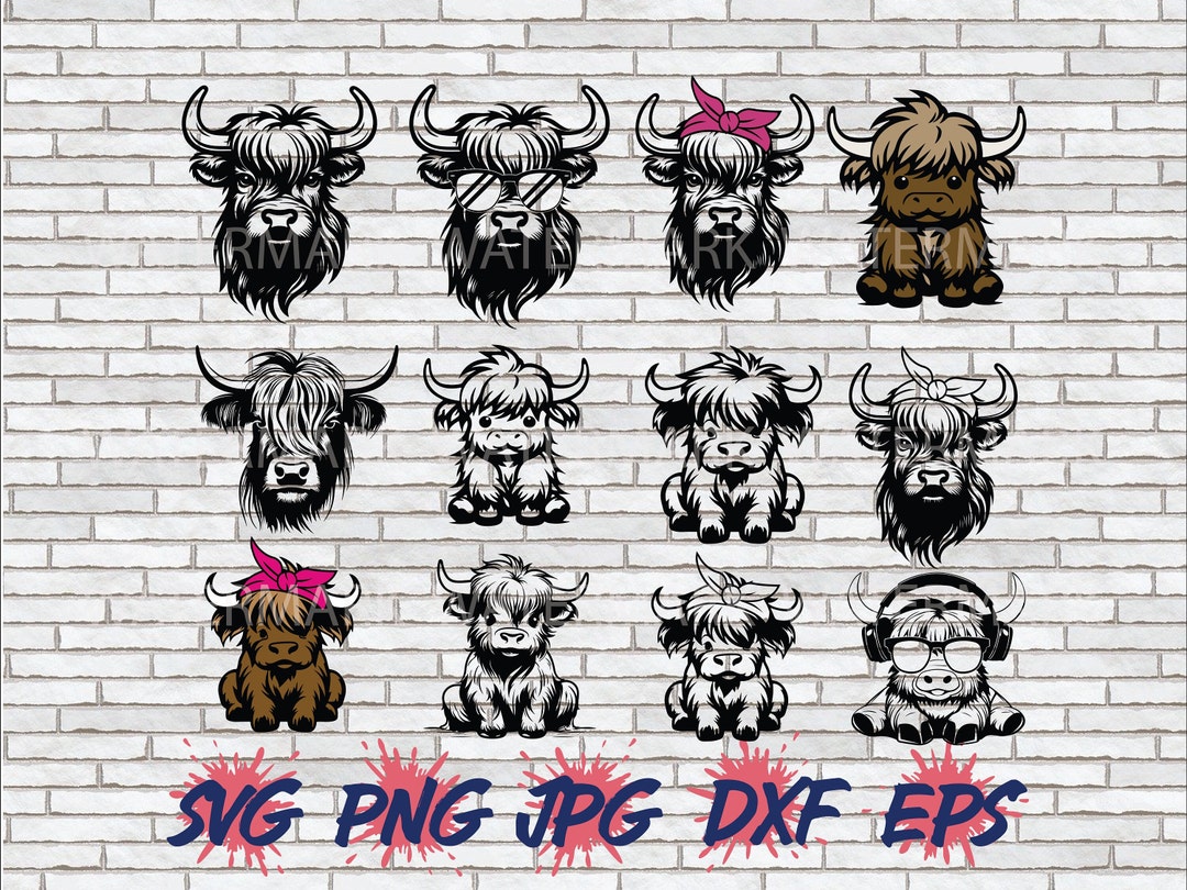 Highland Cow Svg, Highland Cow Png, Highland Png, Highland Svg, Digita ...