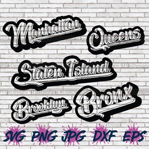 New York City SVG Bundle NYC Vector Clipart Cut File Sublimation Queens ...