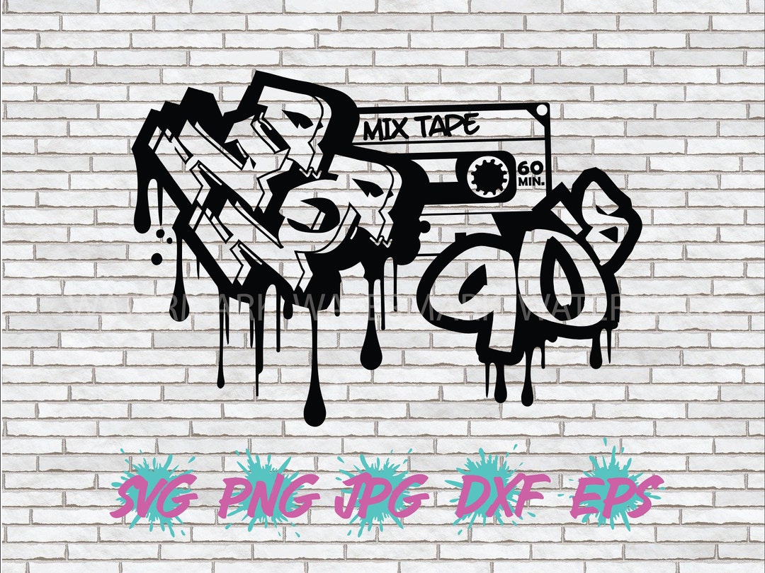 90s Hip Hop SVG, Mix Tape SVG Cassette, Retro Throwback Boombox Boom ...