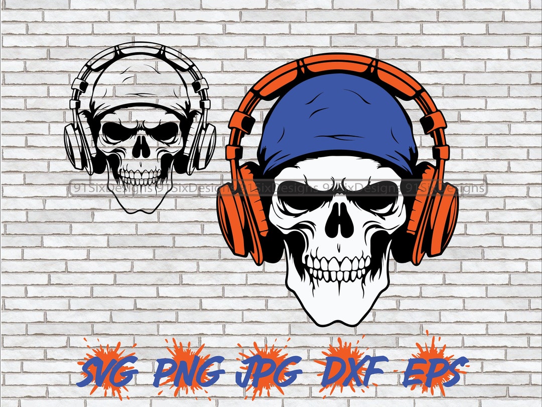 Skeleton DJ SVG, Skull Disc Jockey PNG, Cricut Silhouette Cameo ...