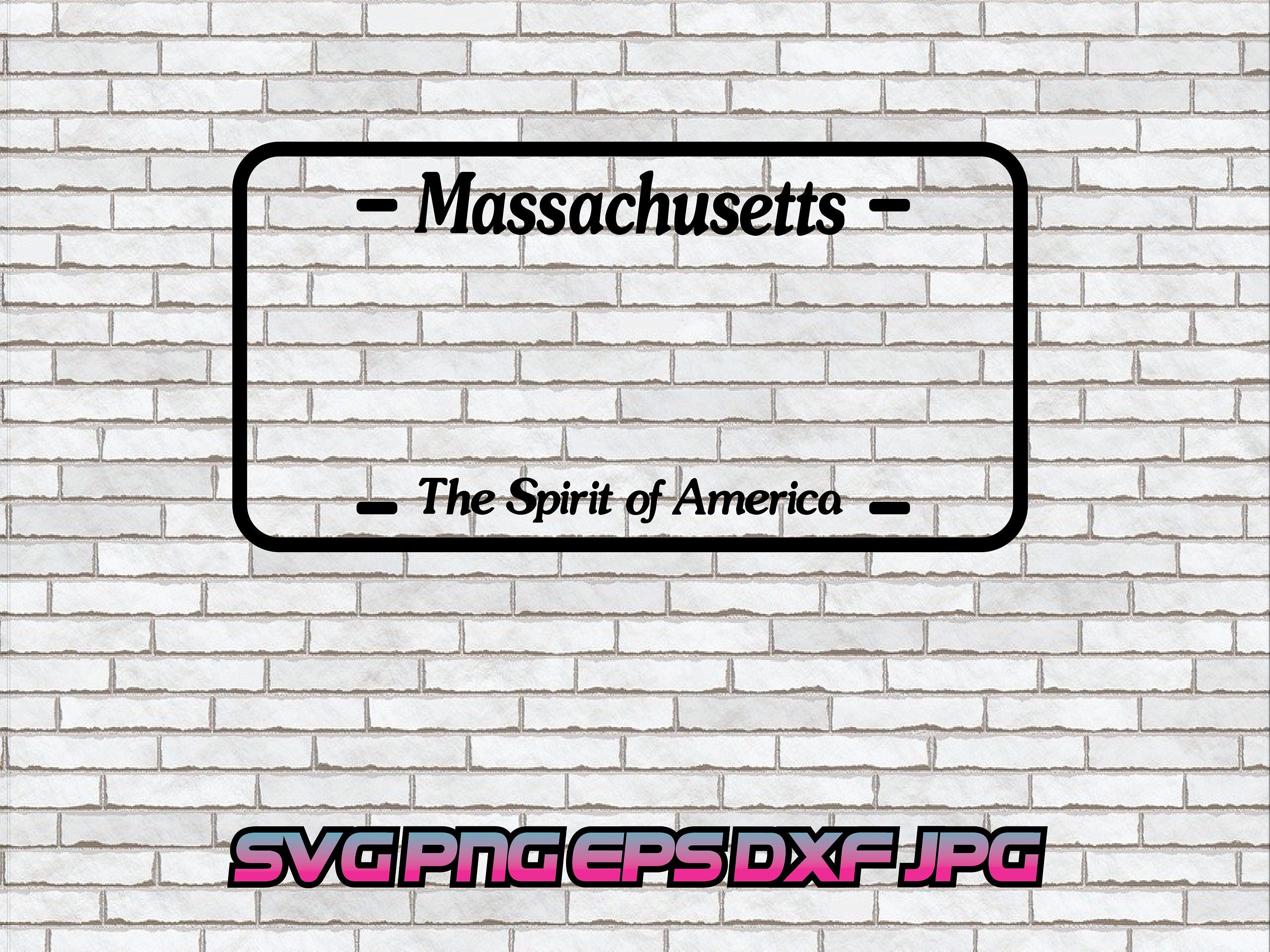 Massachusetts SVG, Boston, License Plate PNG, Cricut Silhouette Image ...