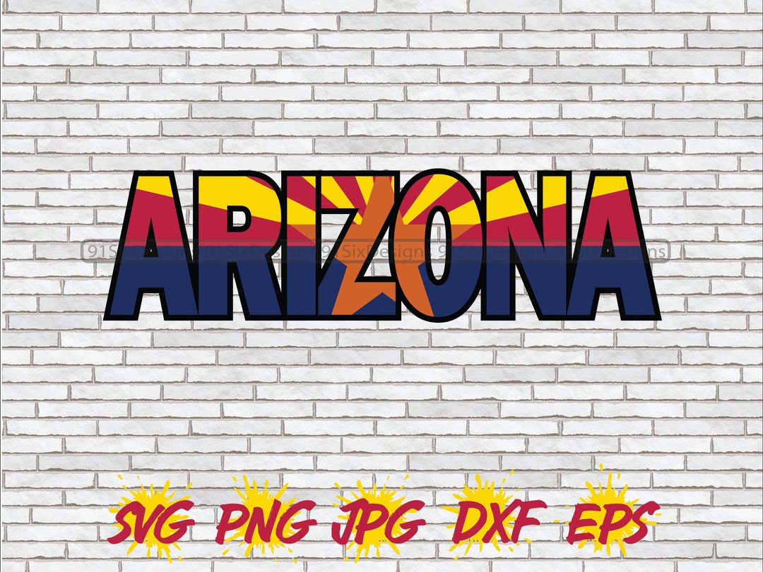 Arizona Flag Text SVG State Symbol Cut File Sublimation Vector PNG ...
