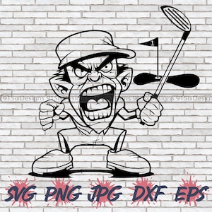 Angry Golfer SVG, Golf PNG, Drunk Golfer Cricut Silhouette Cameo Cut ...