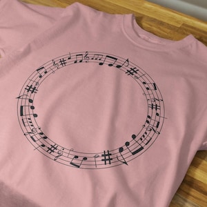 Circle Monogram Border Frame Music Notes Song Gift for Music Lover ...