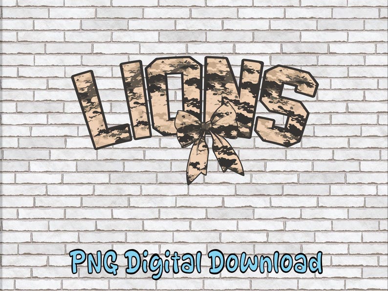 Lions Camo Png, Lions Mascot Png, Digital Download, Lions Sublimation ...