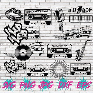 Hip Hop SVG, DJ SVG, Retro Digital Print, Music Gift, 90's Cassette ...