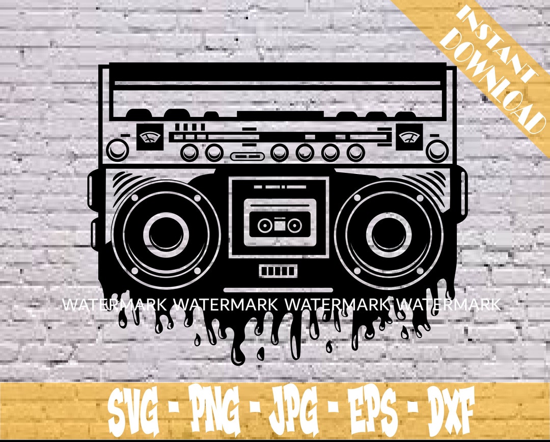 Boombox Radio Old School SVG 90s 90's 80s 80's Vintage Hip Hop Retro ...