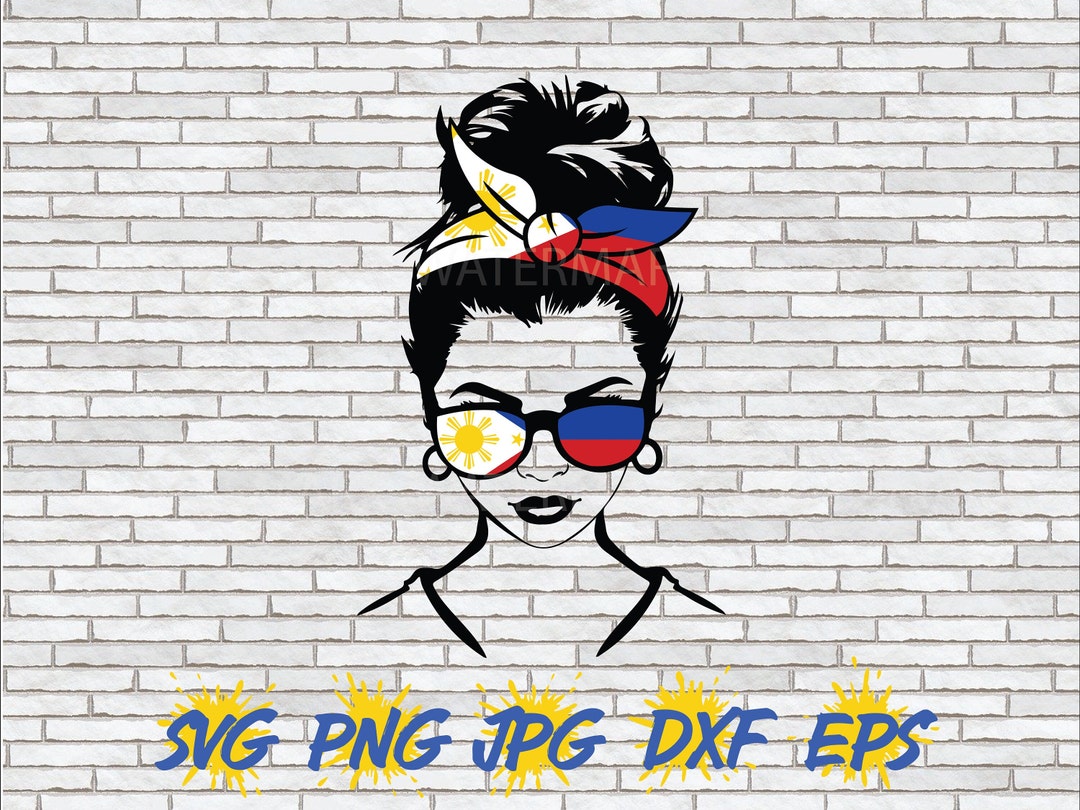 Filipino Messy Bun SVG, Filipina SVG, Philippines SVG, Vector Cut File ...