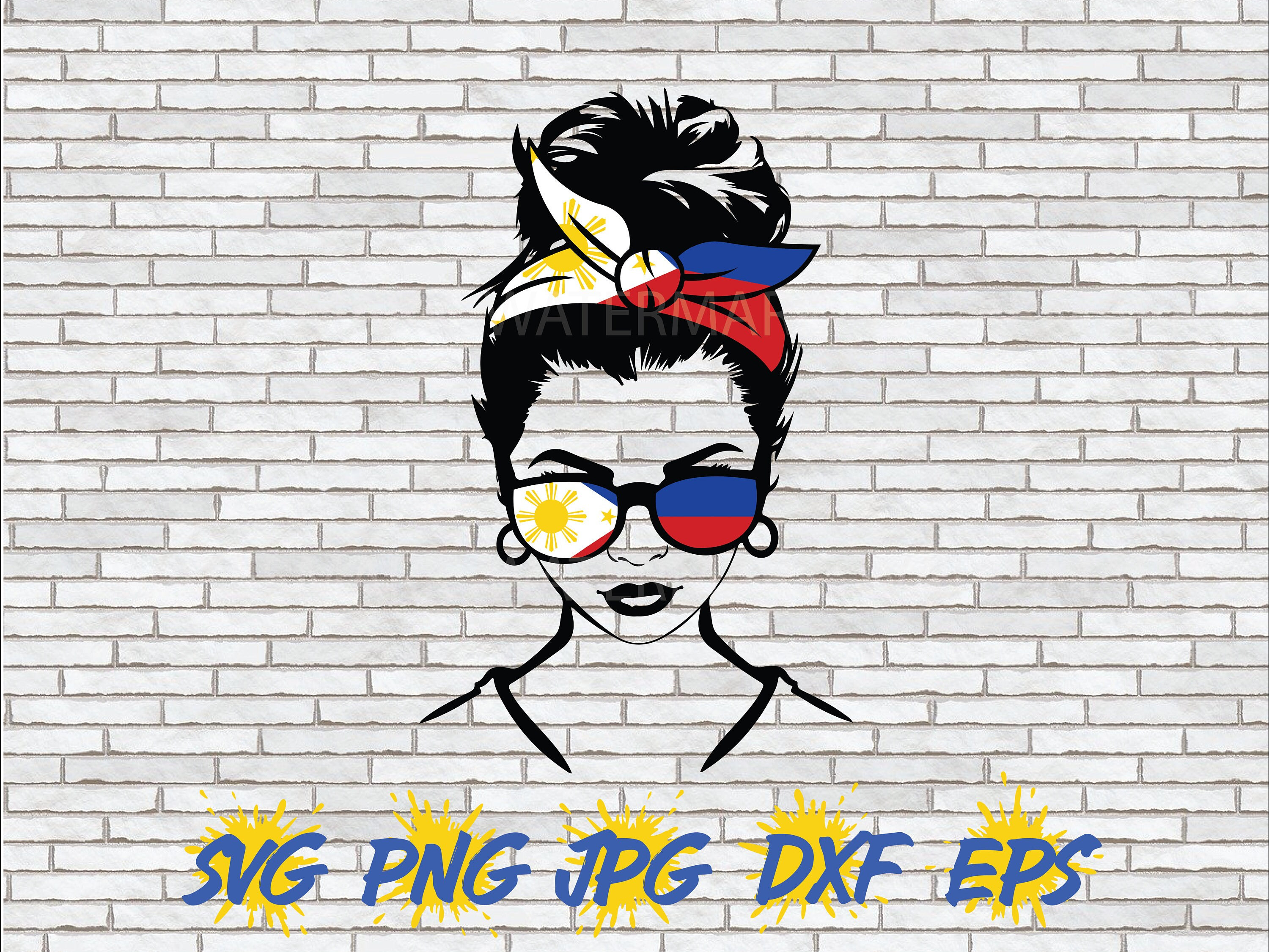 Filipino Messy Bun SVG, Filipina SVG, Philippines SVG, Vector Cut File ...