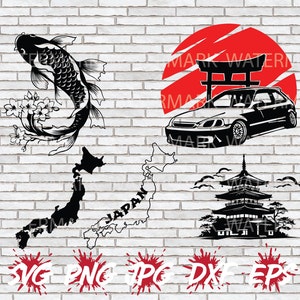 Japan SVG Bundle, Japan Vector, Japan Flag, Sumo, Map, Crane, Japanese ...