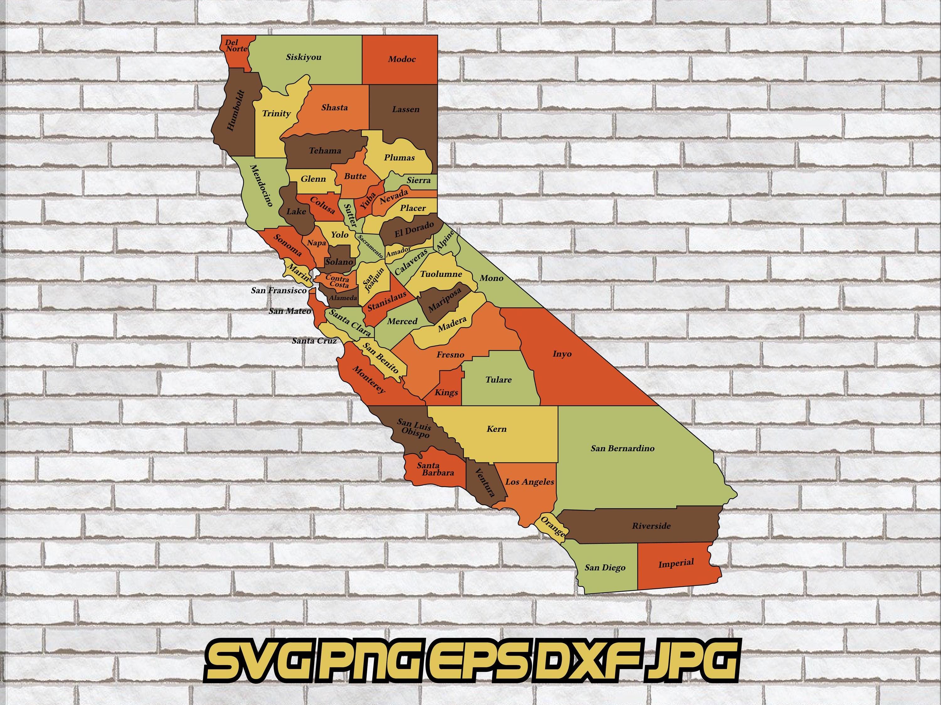 Counties Map, California County Map Svg, County Png, State Outline ...