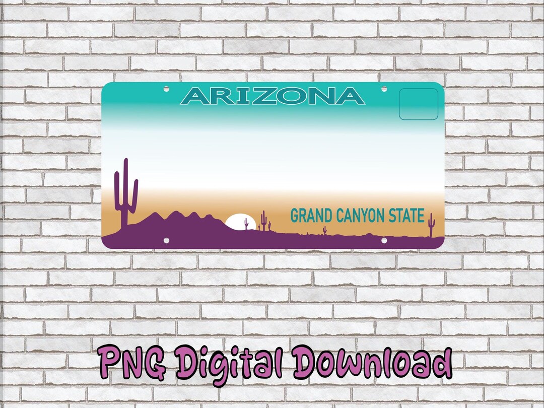 Arizona PNG, Arizona License Plate PNG, Arizona Sublimation, License ...