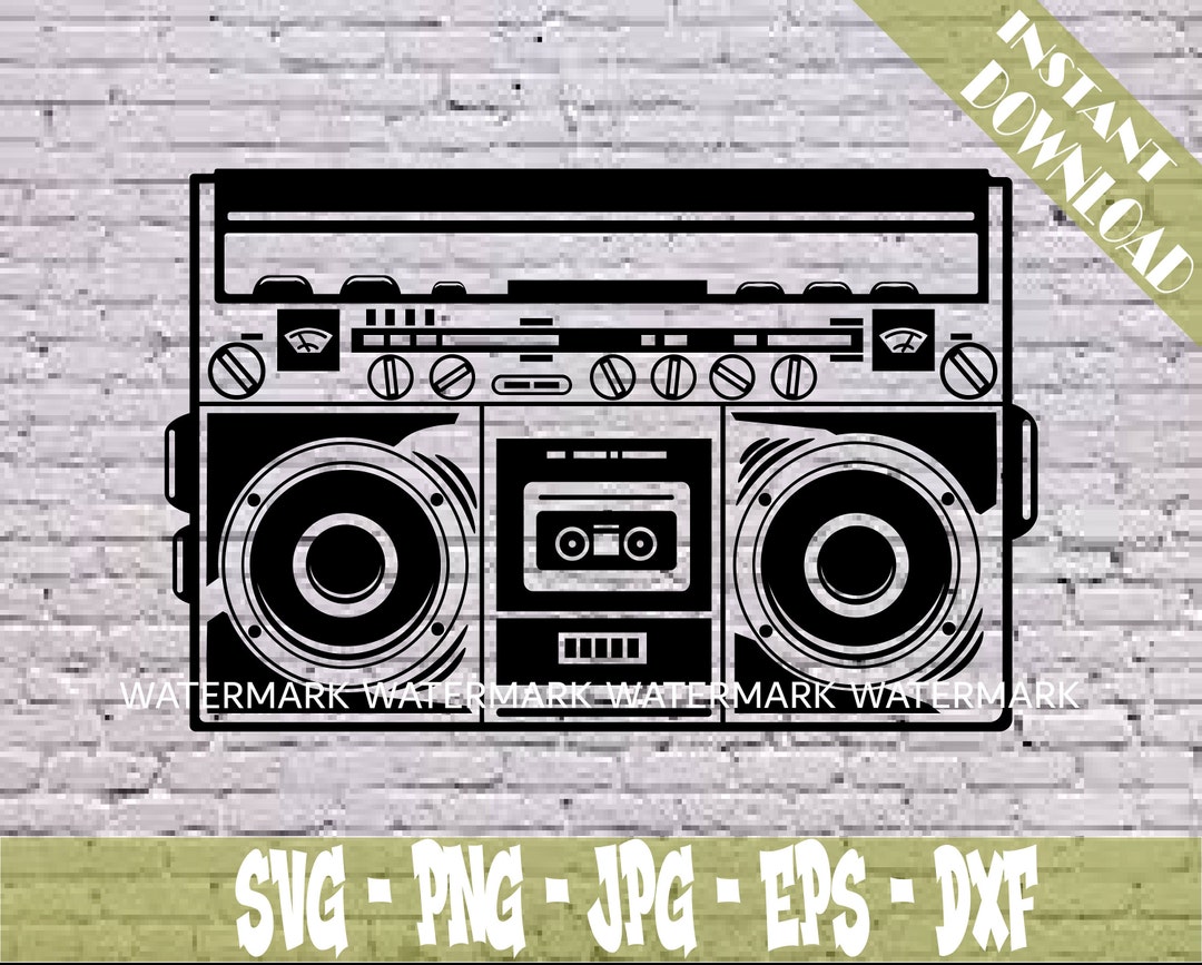 Boombox Radio SVG Boom Box Old School Hip Hop 90's 90s - Etsy
