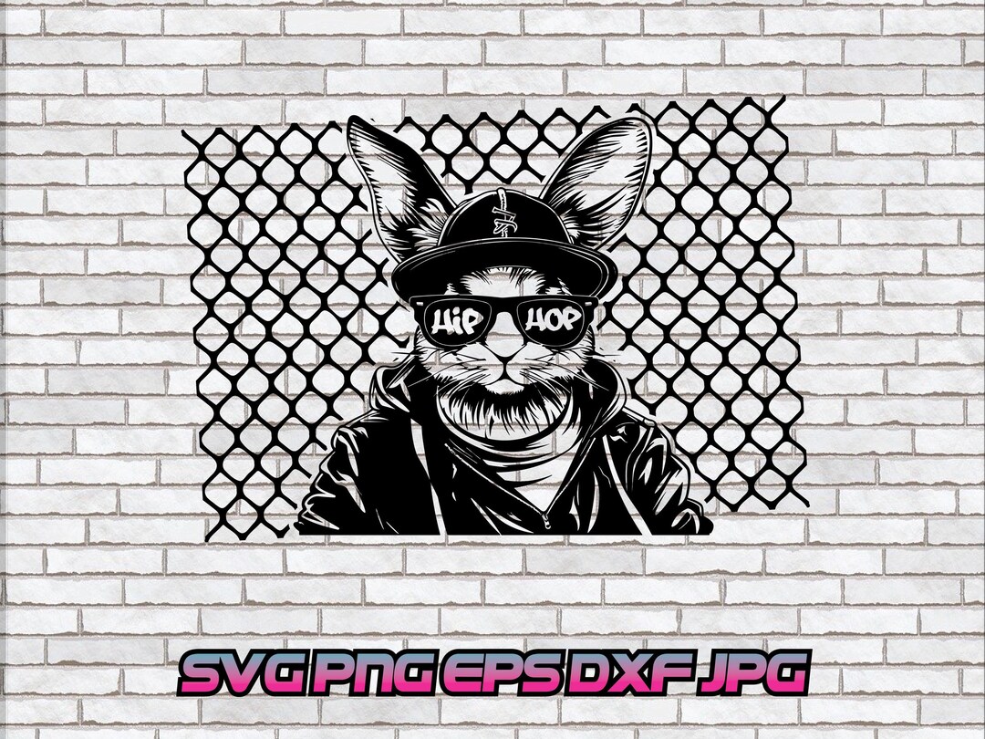 Easter Bunny Svg, Hip Hop Png, Cartoon, Gangster Animal, Digital ...