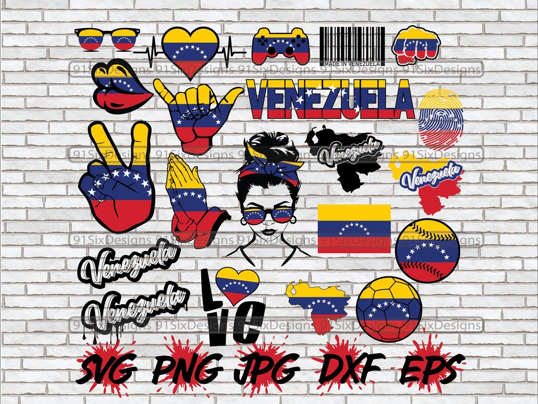 Venezuela SVG Bundle, Venezuela PNG Cut File Sublimation, Map Outline ...