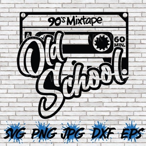 90s Old School SVG, Mix Tape Cassette, 90's Vector, Old School PNG ...