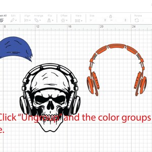 Skeleton DJ SVG, Skull Disc Jockey PNG, Cricut Silhouette Cameo ...