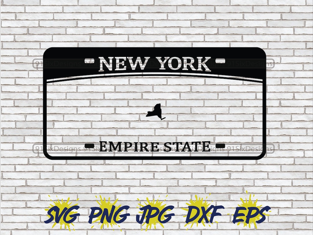 New York License Plate SVG License Plate Frame Cut File Download ...