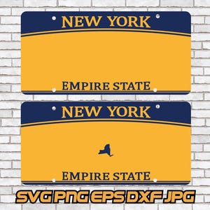 New York License Plate Svg, New York Png, Digital Download, Jpg, Dxf ...