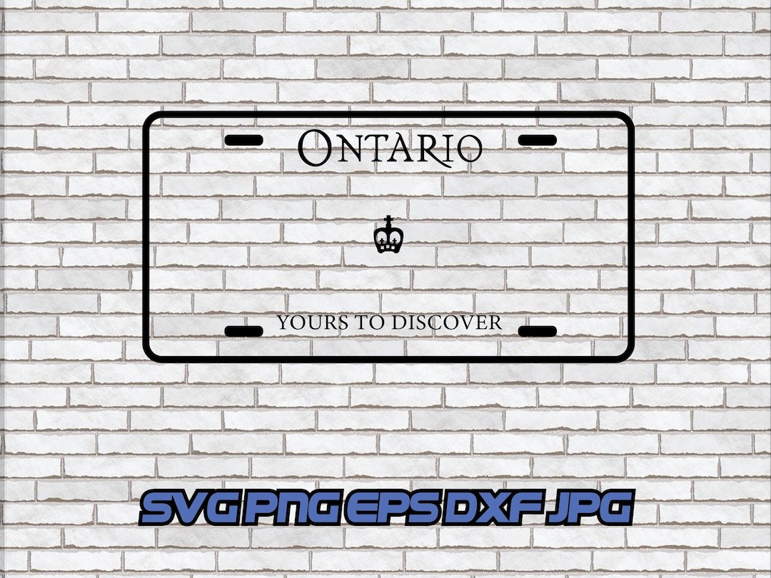 Ontario License Plate Svg, Canada Png, License Plate Frame Template ...