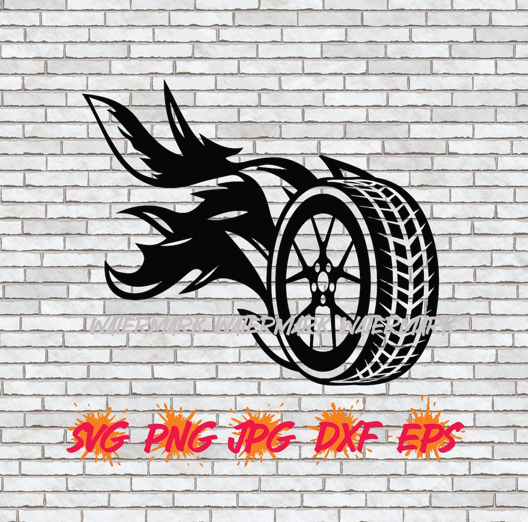 Tire SVG, Car SVG Cut File, Drag Racing, Burnout, Burn Rubber, Street ...