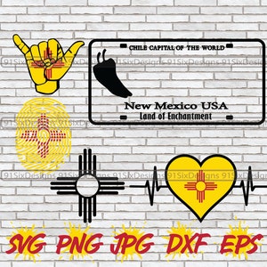 New Mexico SVG Bundle, Zia Sun PNG Flag State Outline Fist Design Cut ...