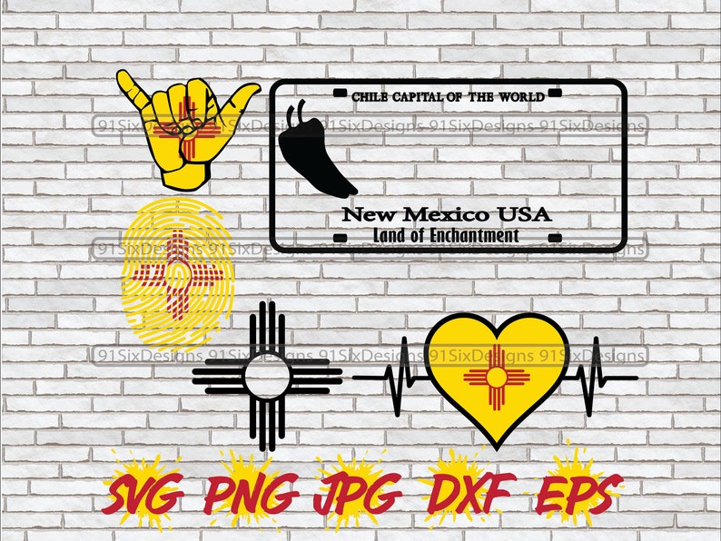 New Mexico SVG Bundle, Zia Sun PNG Flag State Outline Fist Design Cut ...