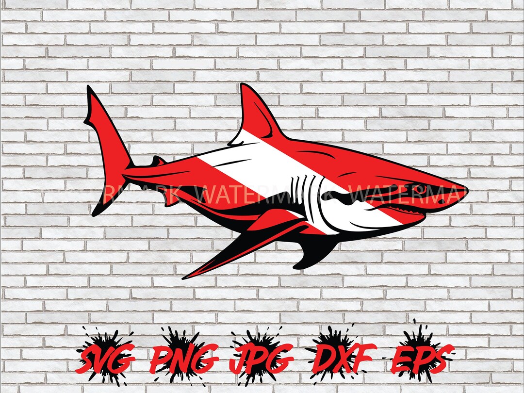 Scuba Diving Flag Svg, Shark Svg Nautical Diver Down Boat Flag Scuba ...