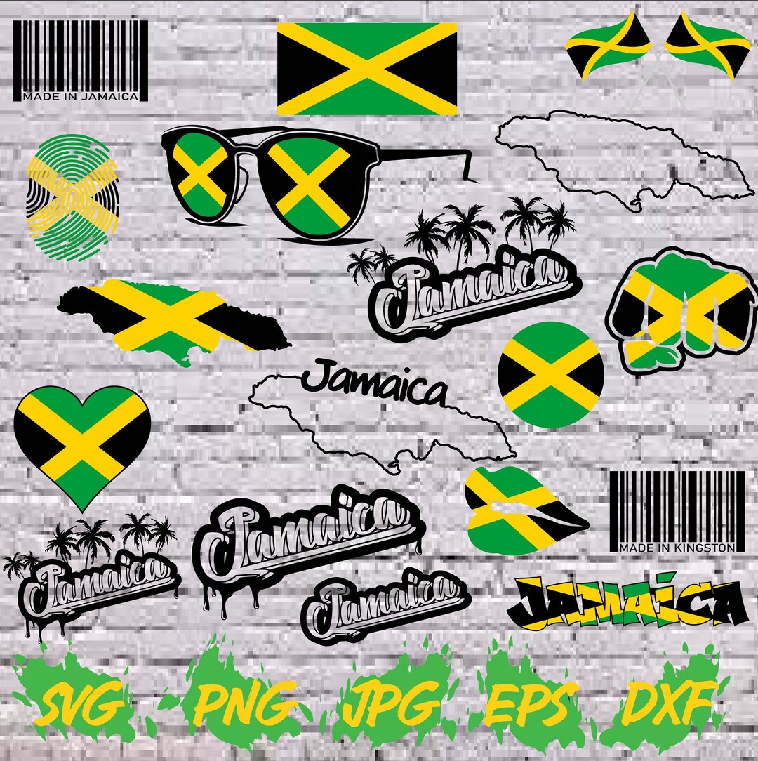 Jamaica SVG Design Bundle, Jamaica Flag Vector Art, Shirt Designs PNG ...