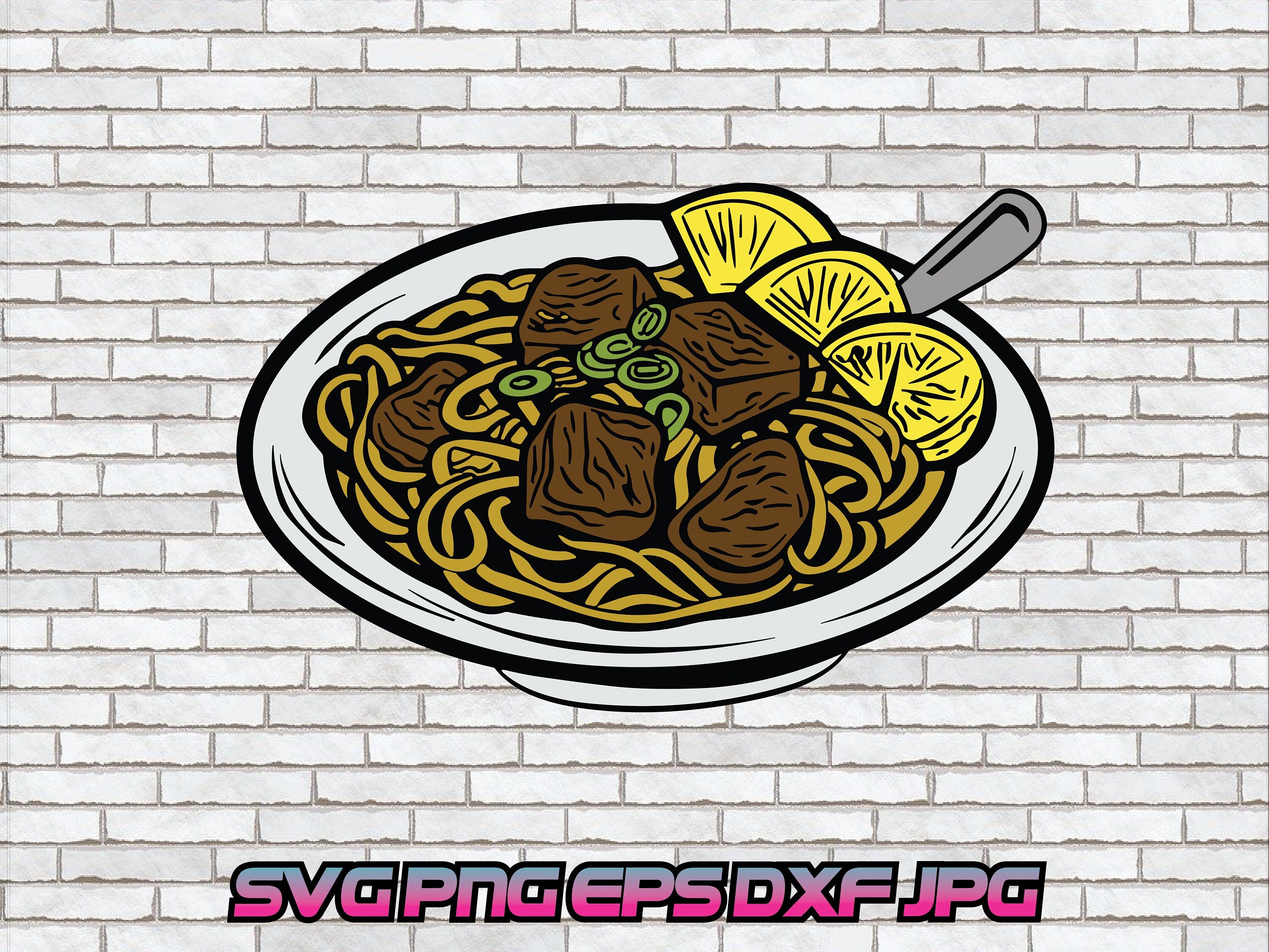 Filipino Food SVG, Lumpia Clipart, Adobo, Pancit, Rice, Halo Halo, Ube ...