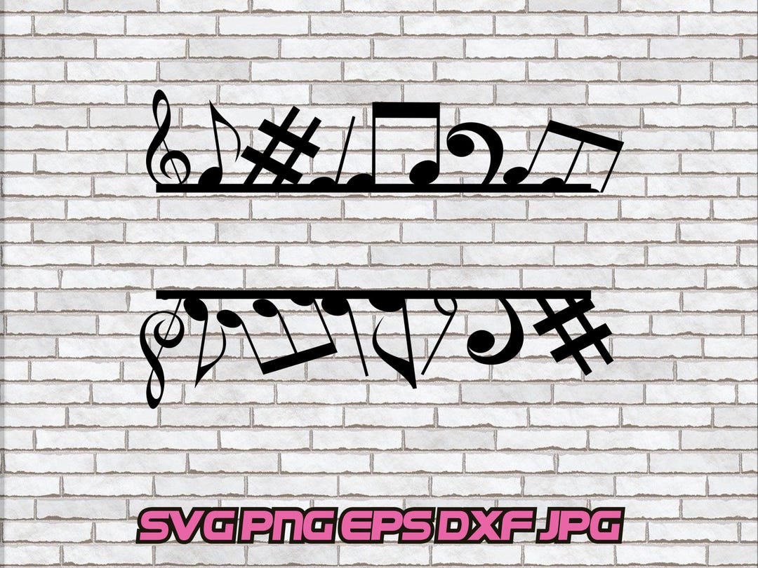 Monogram Music Note Svg Split Treble Clef Song Gift for Music Lover ...