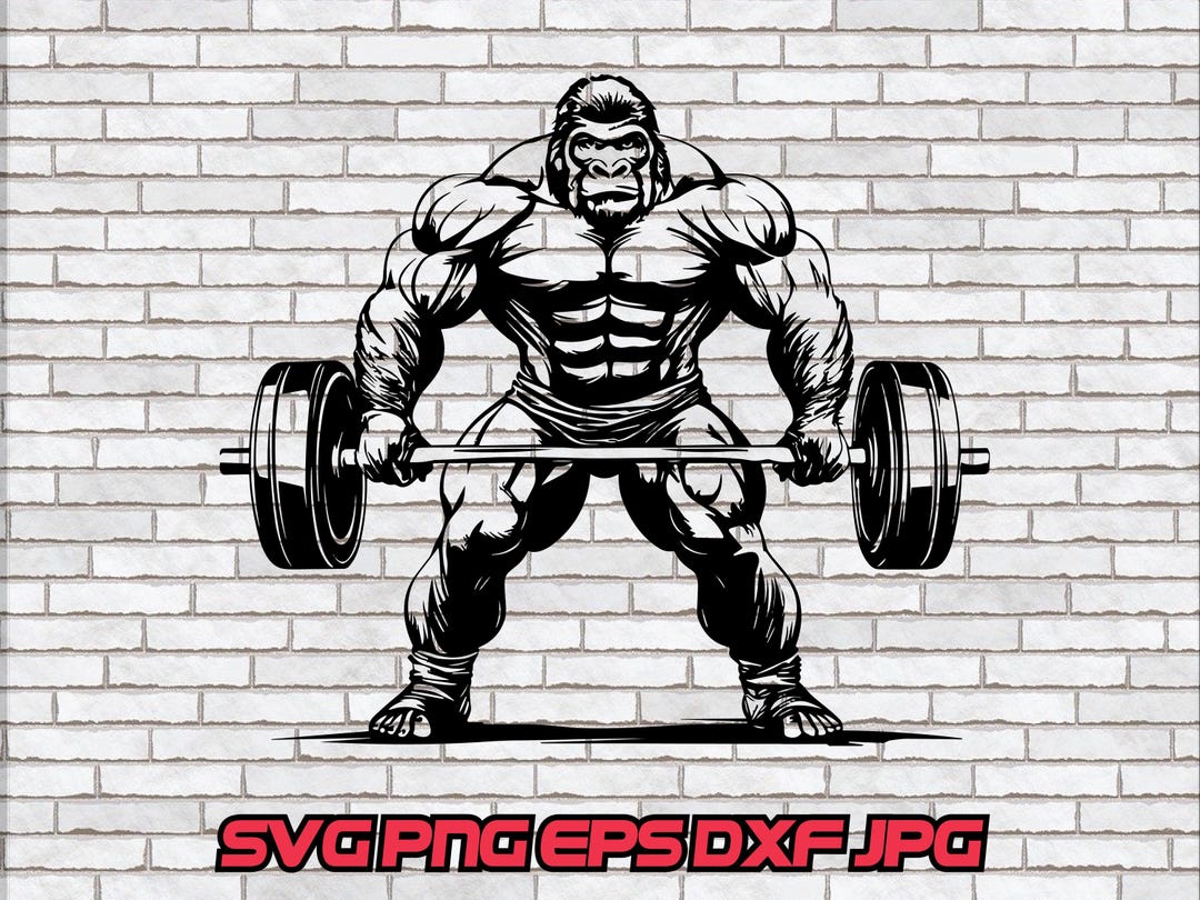 Bodybuilder Svg, Gorilla Png, Muscle, Workout, Digital Download ...
