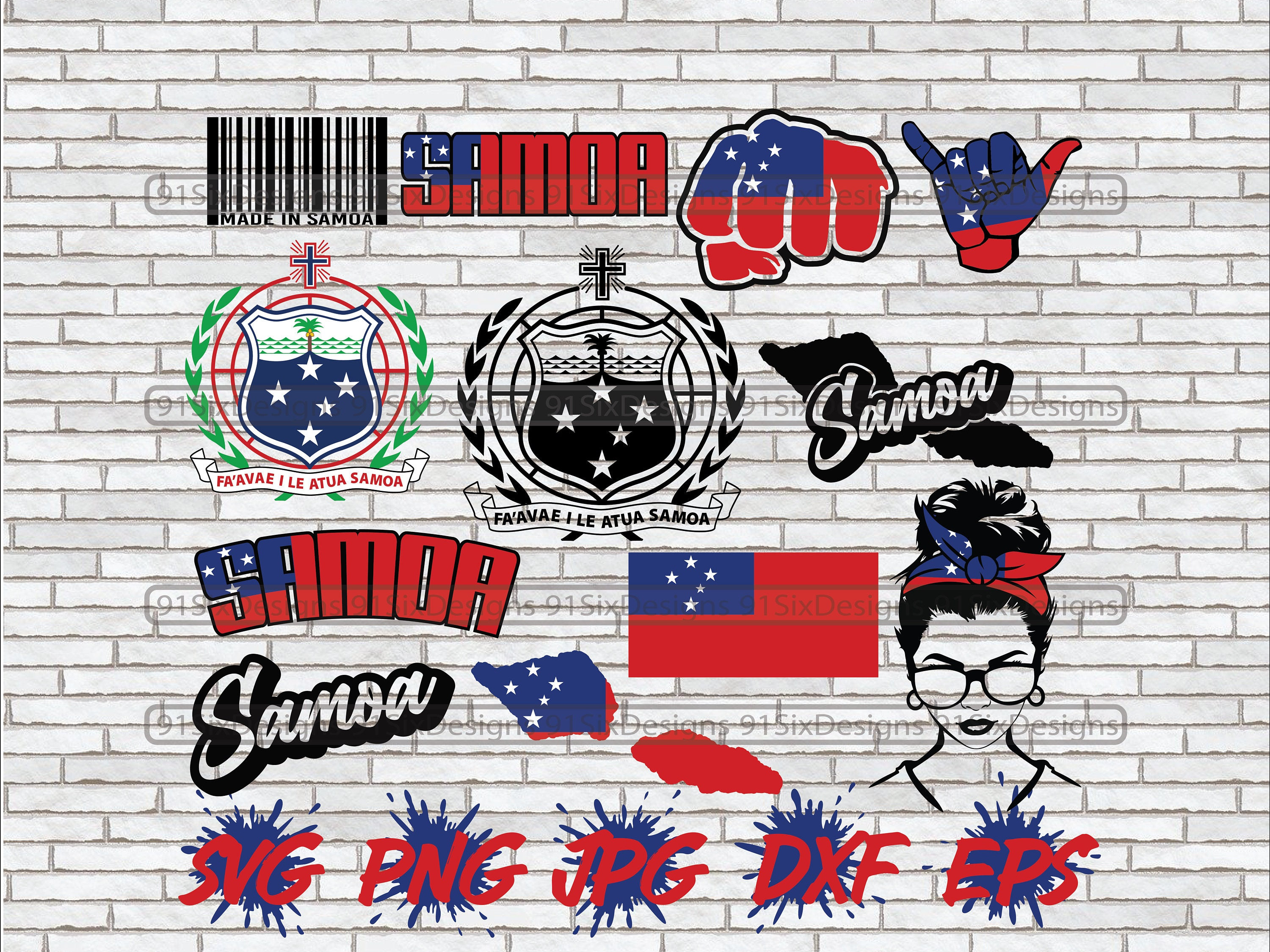 Samoa SVG Bundle, Samoa PNG Download Files, Cut Wall Art Images Map ...