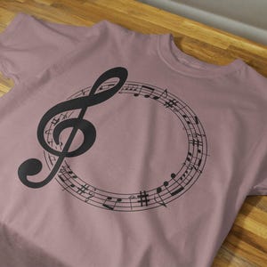 Circle Monogram Border Frame Music Notes Song Gift for Music Lover ...