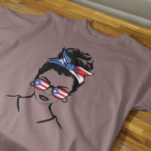 Puerto Rico SVG, Messy Hair Bun SVG, Puerto Rico PNG, Shirt Design Art ...