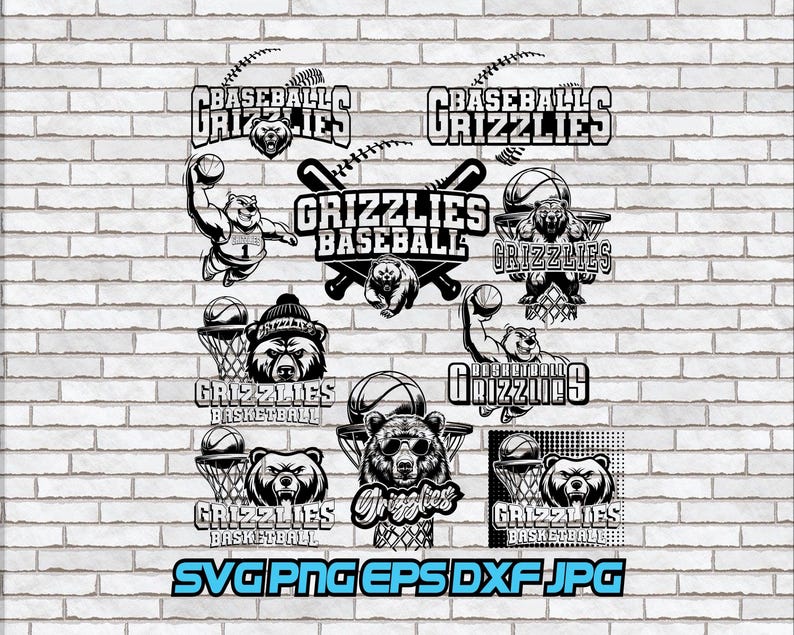 Grizzlies Png, Svg Bundle, Digital Download, Jpg, Dxf, Eps - Etsy