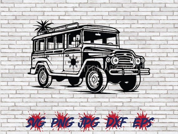 Jeepney Side View Vector