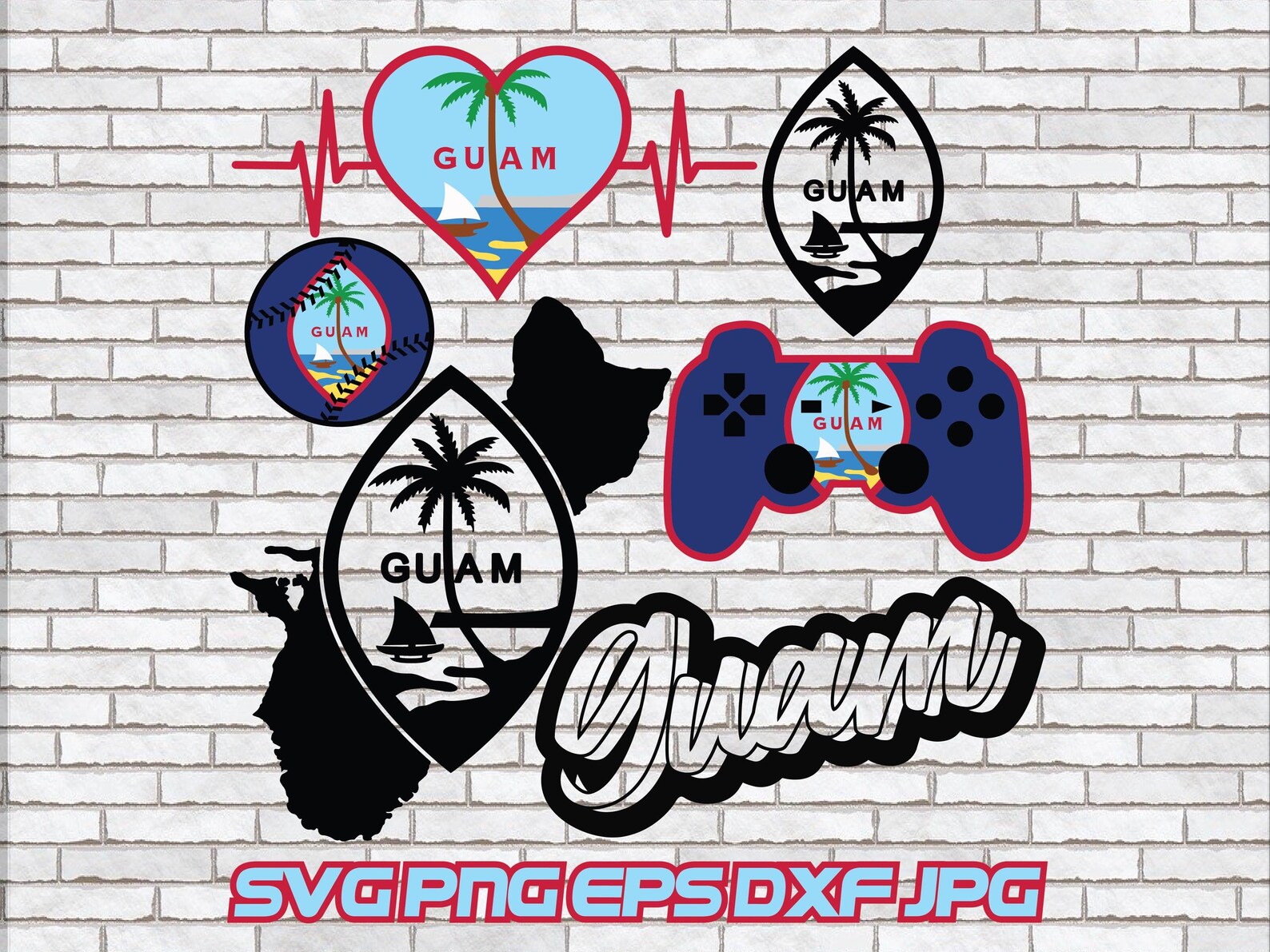 Guam Flag Svg, Guam Flag Png, Jpg, Dxf, Eps - Etsy